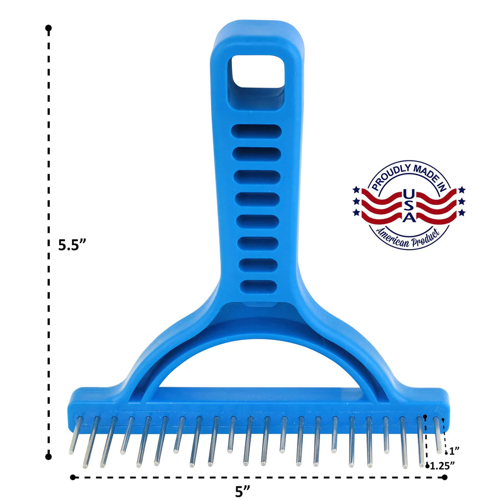 Shedding Rake with Staggered Rotating Stainless Steel Teeth – Spitz Groom